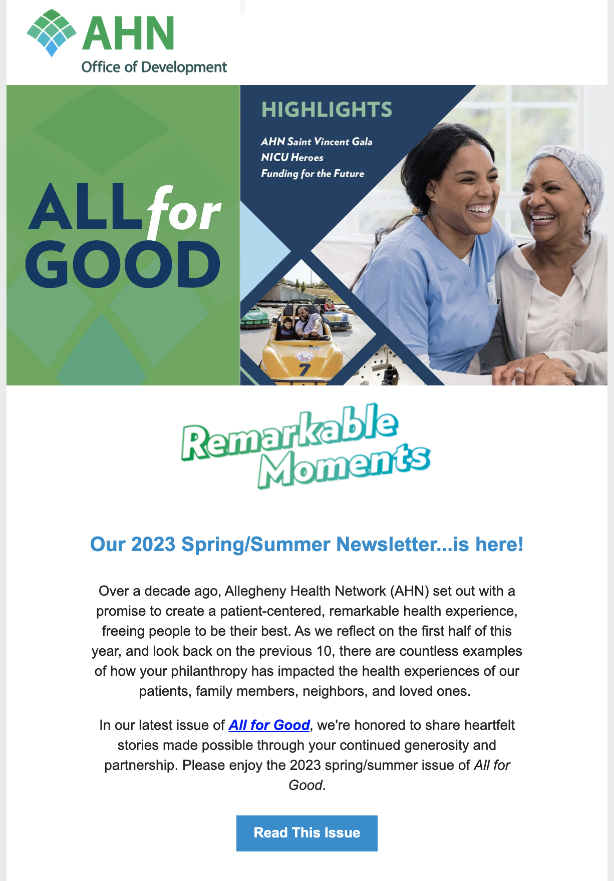 Donor Communications Hub - Allegheny Health Network